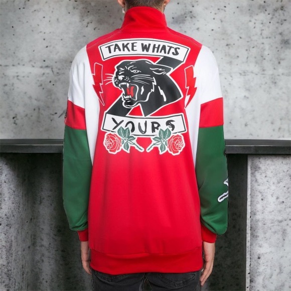 Reason | Jackets & Coats | Reason Reaper Track Jacket In Red And Green ...